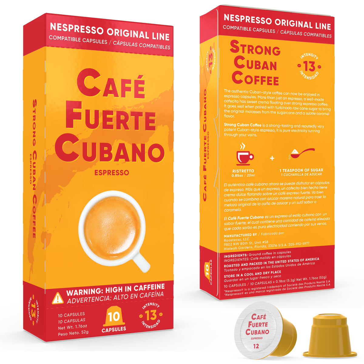 Café Fuerte Cubano Espresso Nespresso Capsules Compatible OriginalLine ...
